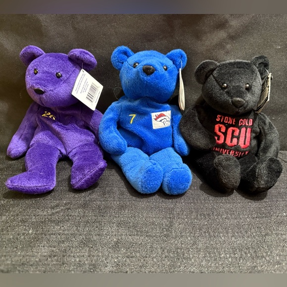 Toys | 3 Plush Teddy Bears John Elway Mark Mcgwire And Wwe Stone Cold ...